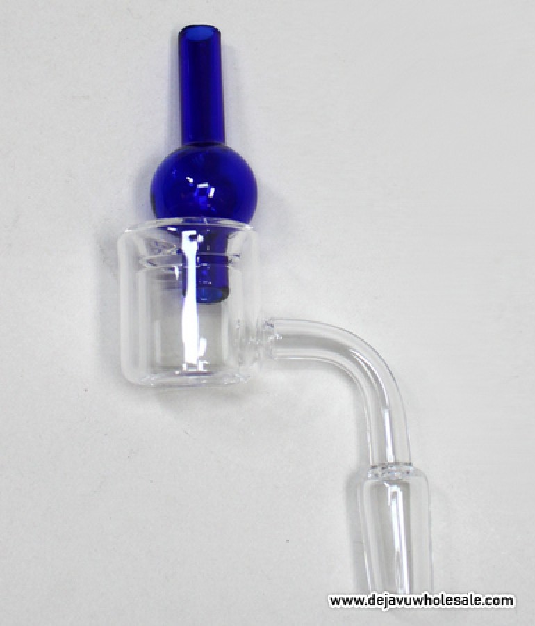 Quartz Thermal Banger + Bubbler Carb Cap 14mm Wax Bowl (Male)