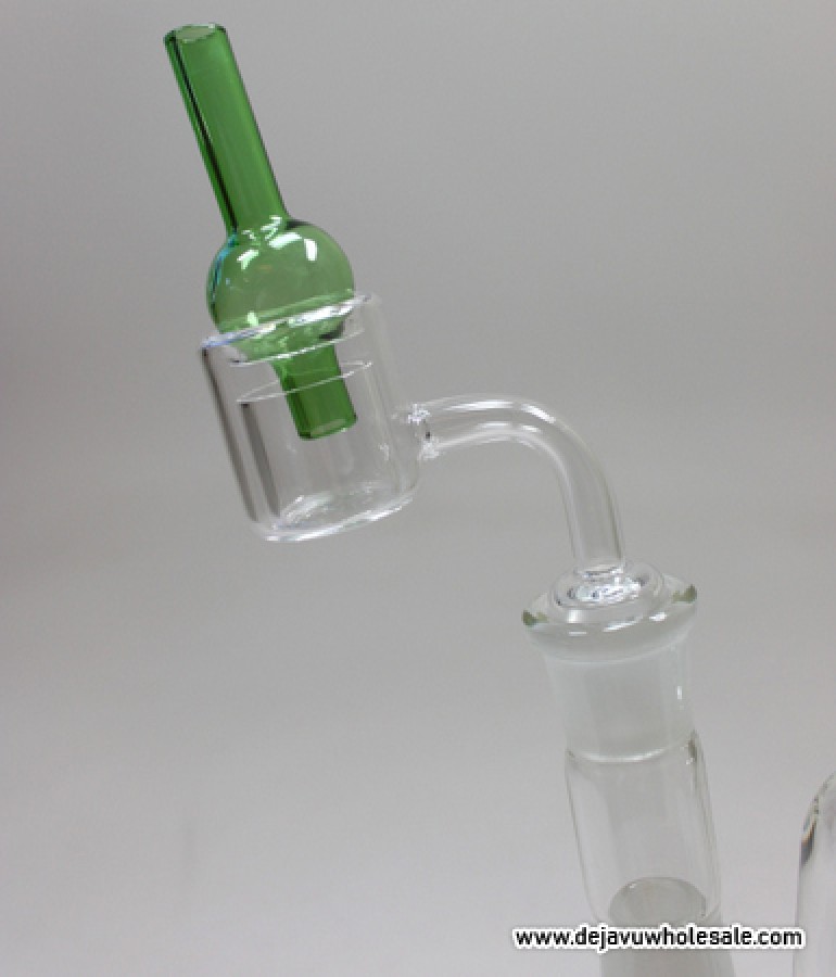 Quartz Thermal Banger + Bubbler Carb Cap 19mm Wax Bowl (Male)