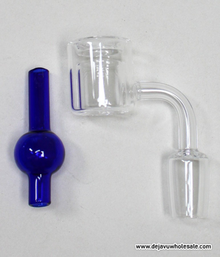 Quartz Thermal Banger + Bubbler Carb Cap 19mm Wax Bowl (Male)