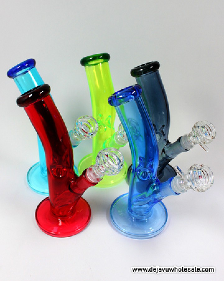 9'' 5mm Thick Xtreme Curve Neck Bong With Down Stem And Bowl