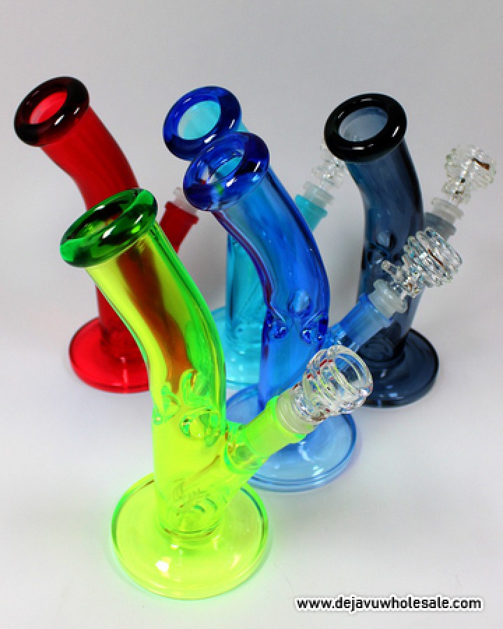 9'' 5mm Thick Xtreme Curve Neck Bong With Down Stem And Bowl