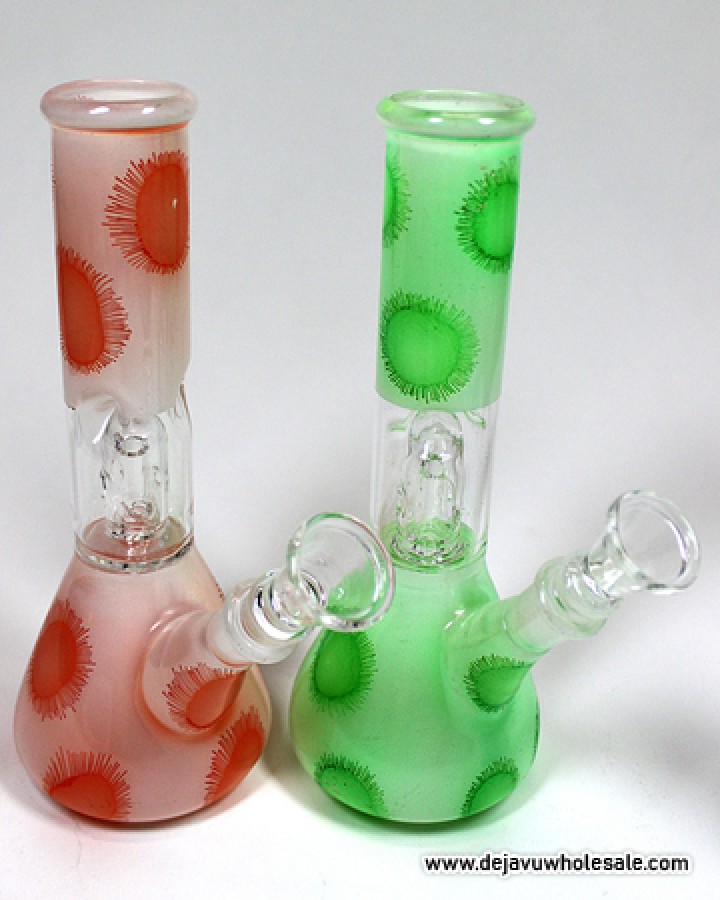 8'' Single Dome Perc Color Jelly Water Pipe With 2 in 1 Slide