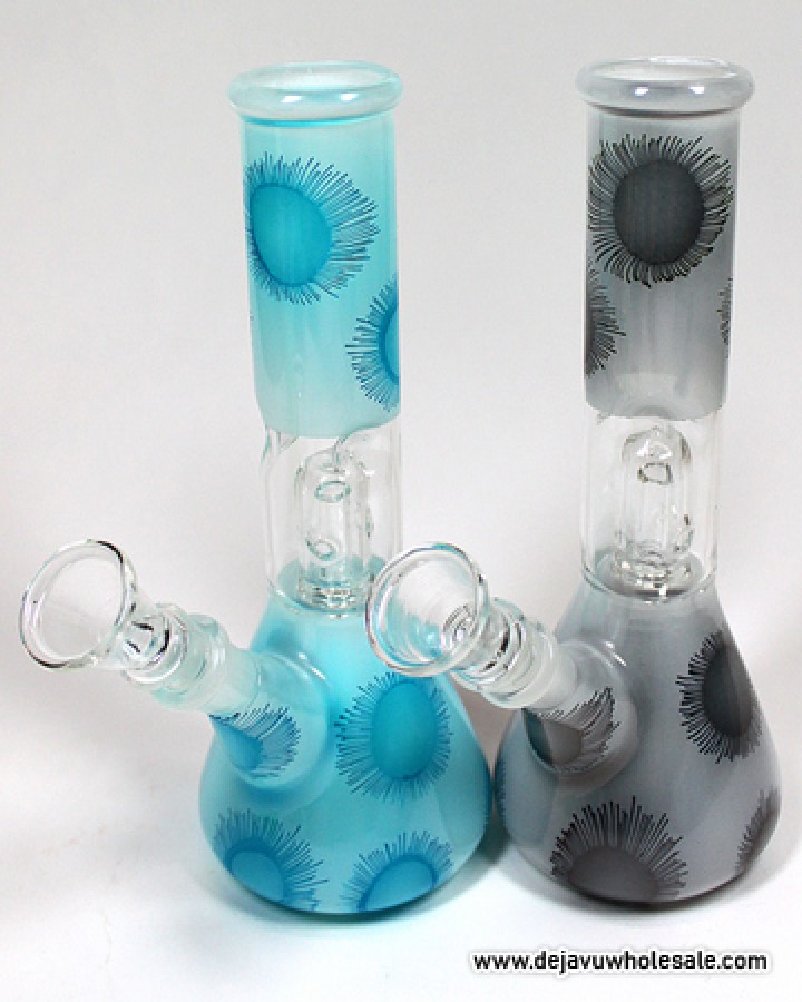 8'' Single Dome Perc Color Jelly Water Pipe With 2 in 1 Slide