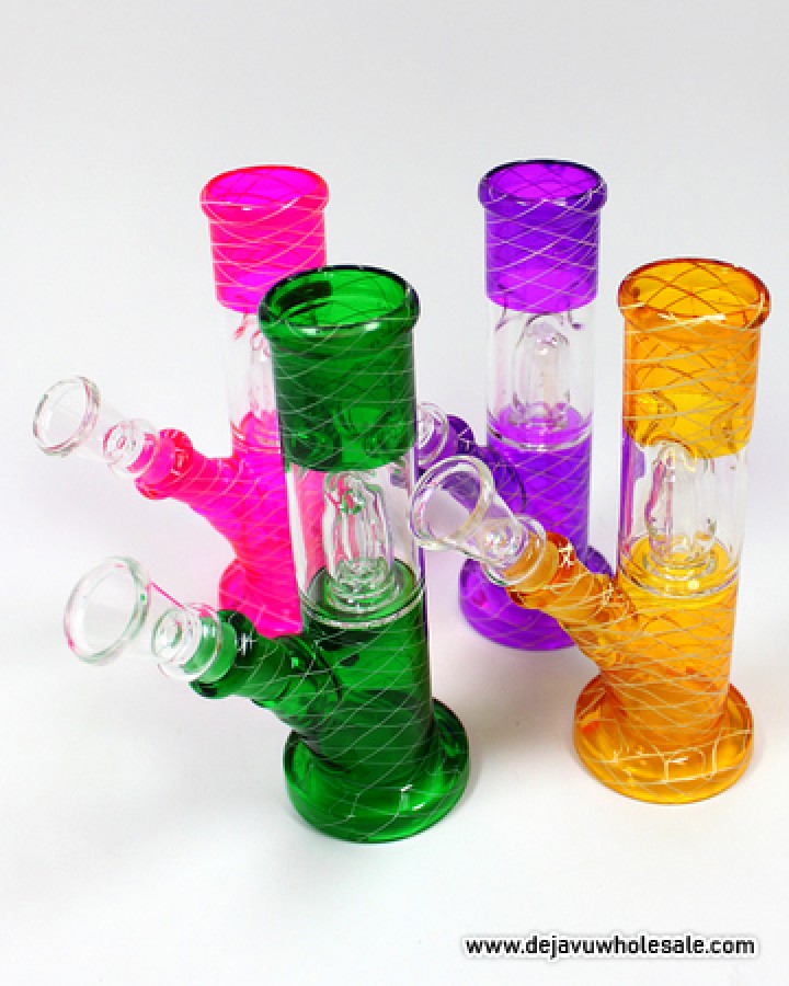 6'' Single Dome Perc Netted Cylinder Water Pipe