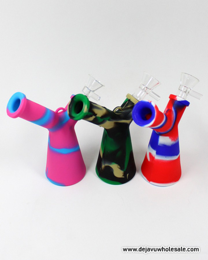 7'' Silicone Water Pipe With 19mm Glass Bowl
