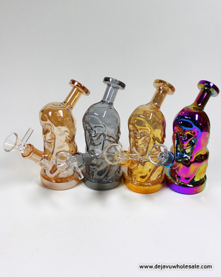 5.5'' Tall Chimpanzee Face Design Water Pipe With Fixed Down Stem (14mm ...