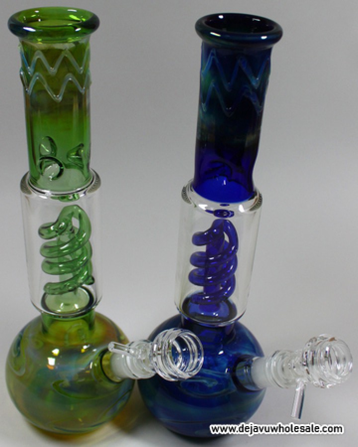 11.5'' Coil Perc Inside Water Pipe With Downstem & Bowl