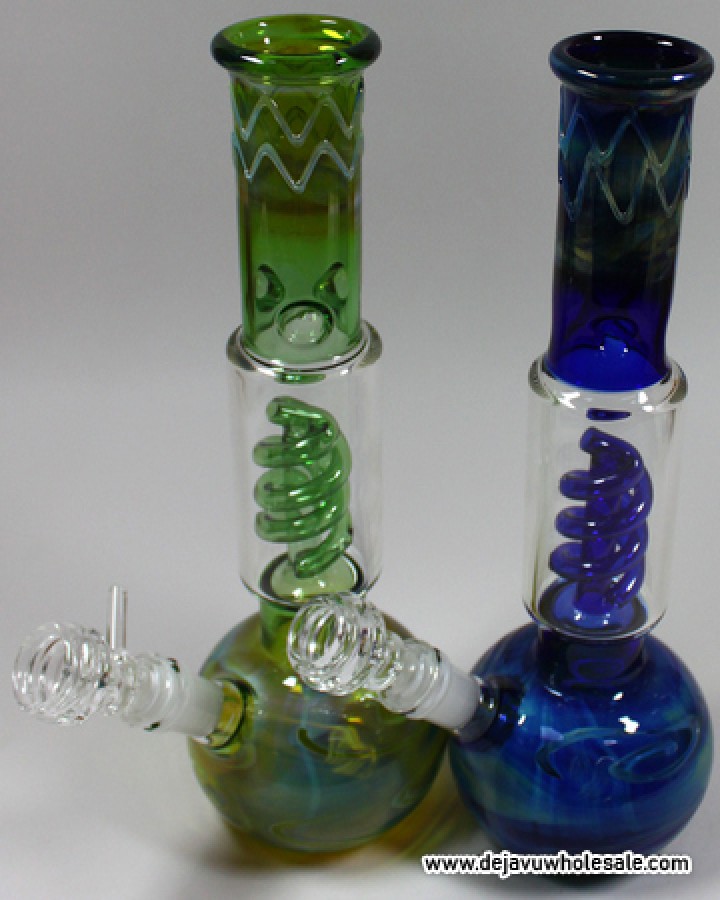 11.5'' Coil Perc Inside Water Pipe With Downstem & Bowl